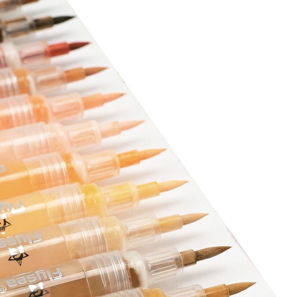 Stackable 12-Colors Markers Soft Brush Tip Acrylic Painter Drawing ...