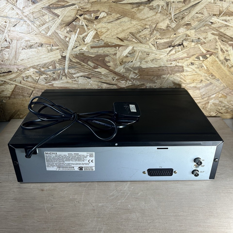 Matsui VP9408 VHS VCR Video Cassette Player Tape Recorder Unit Black NO ...