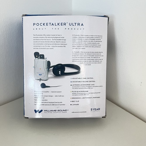 Williams Sound PockeTalker Ultra Personal Amplifier COMPLETE IN BOX ...