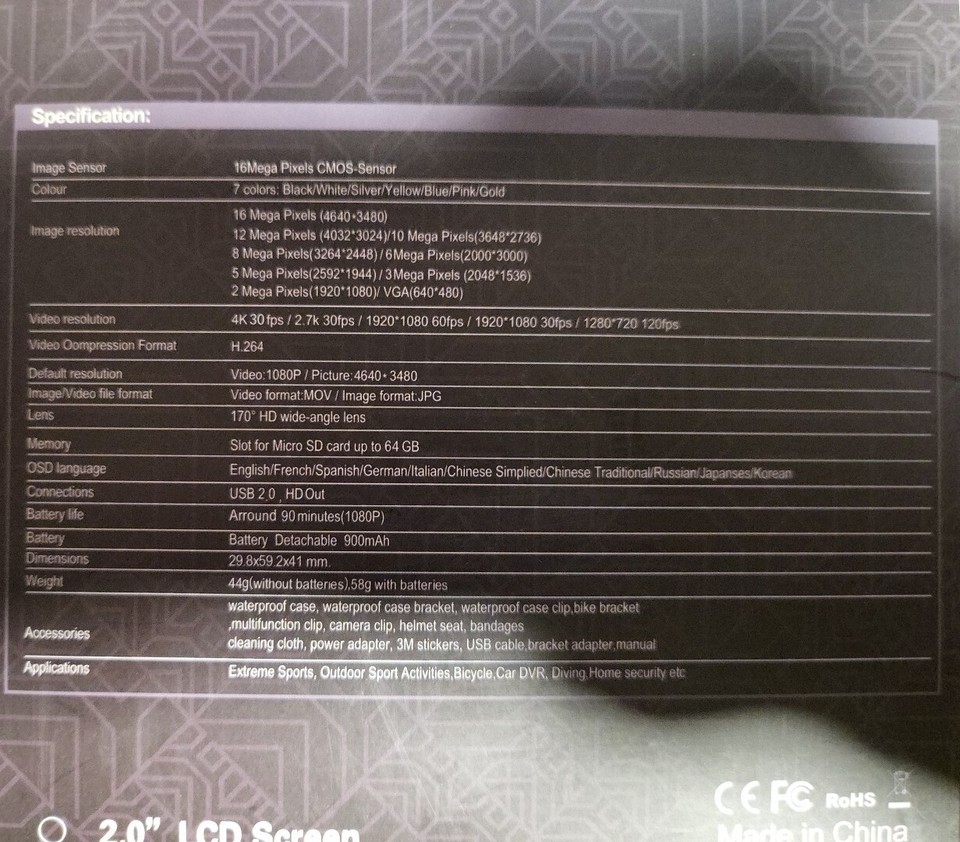 4K WI-FI ACTION CAMERA SPORTS CAM. UKTRA HD DV. WATER RESISTANT 30M. | eBay