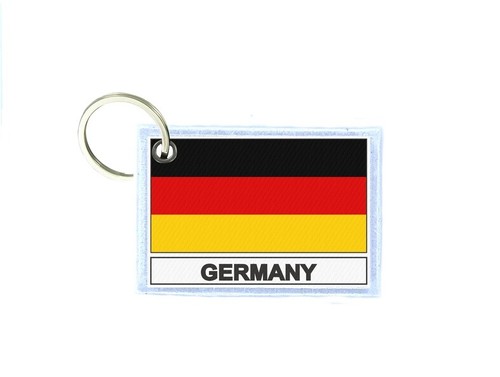 Keychain keyring patch print double sided flag country D germany ...