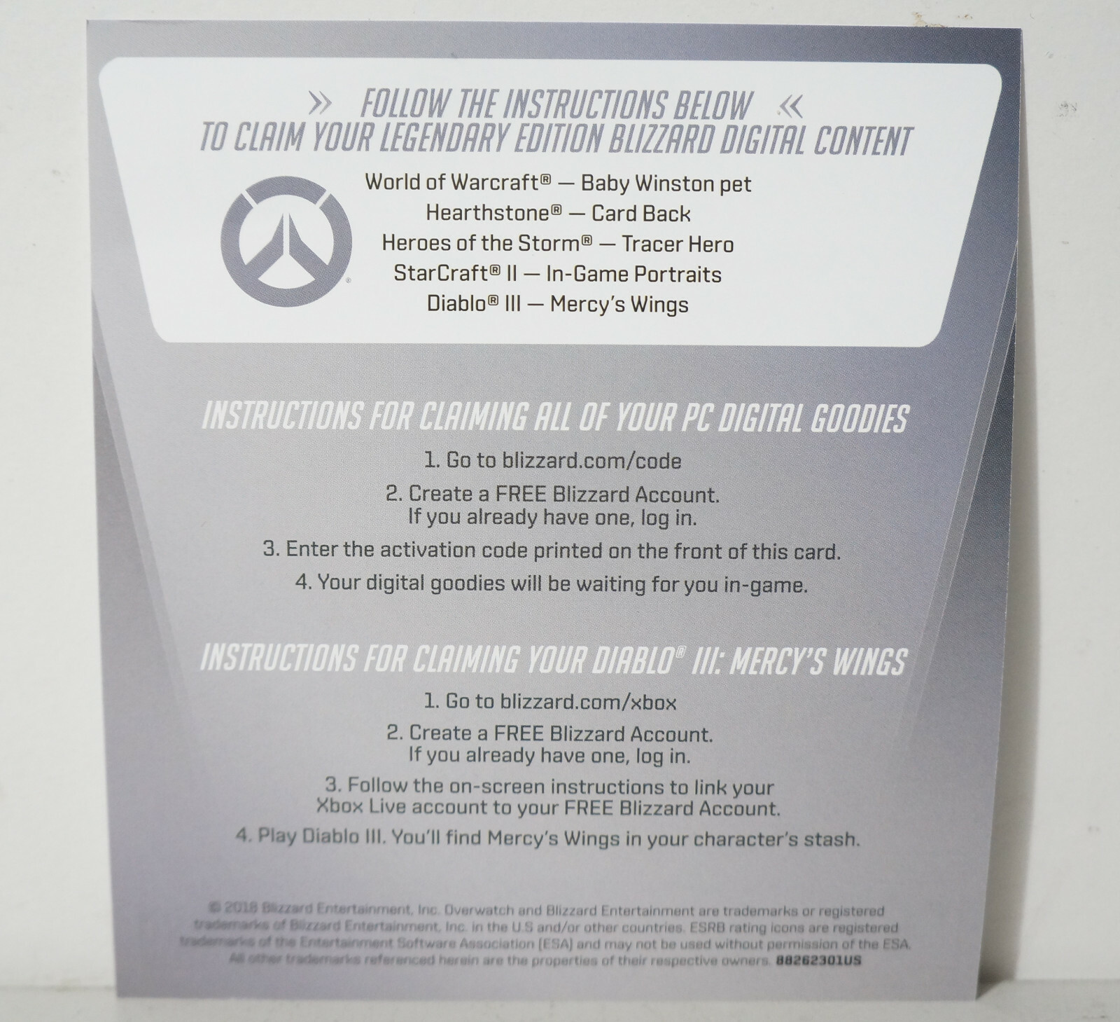 Overwatch Legendary Edition Blizzard Digital Goodies (Microsoft Xbox ...