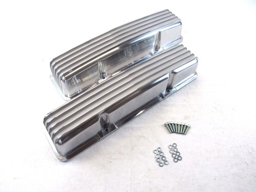 SBC 350/383 Chevy Aluminum Tall Finned Valve Cover W/O Hole Polished ...