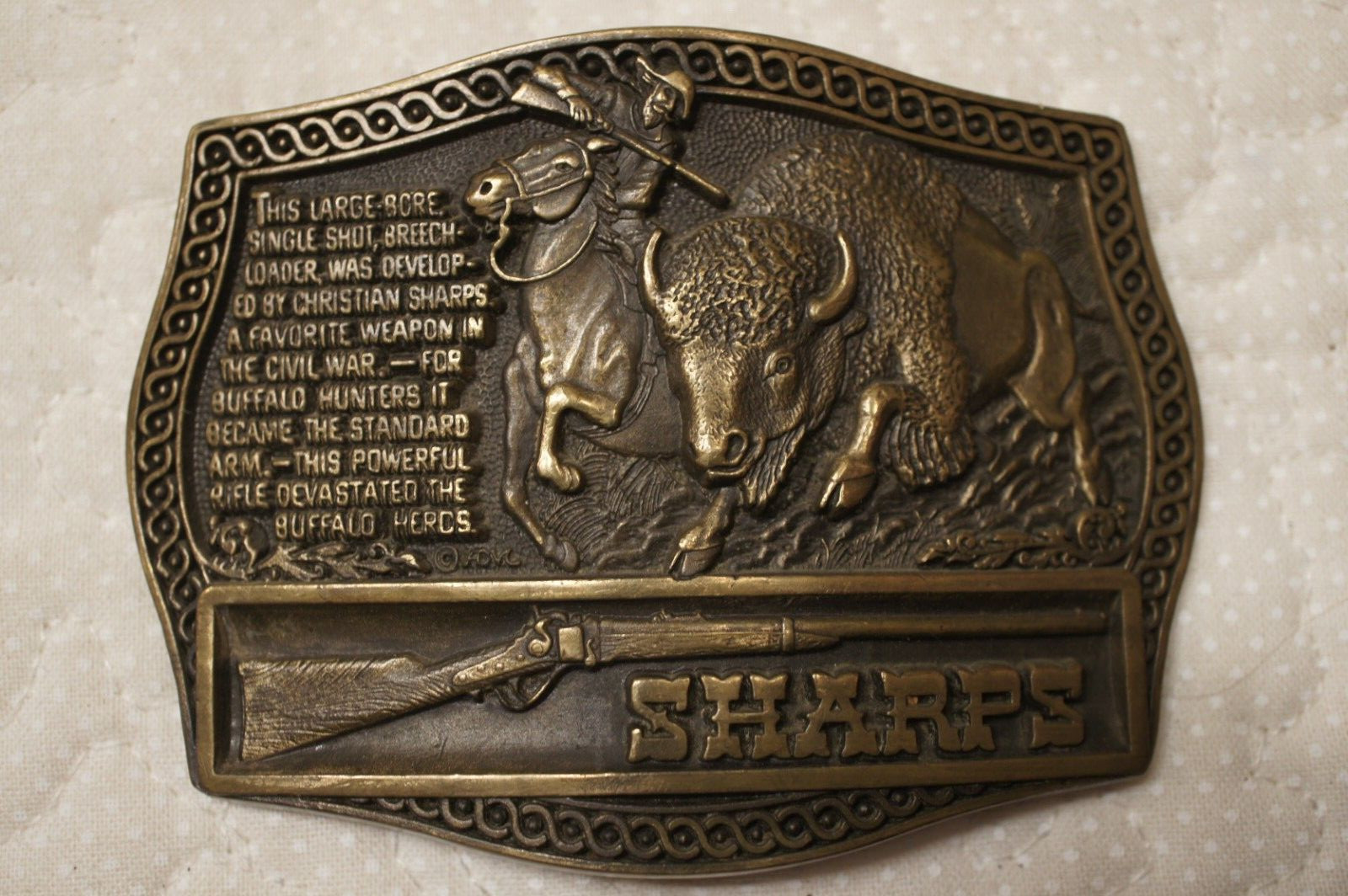 1979- SHARPS BREECH LOADING RIFLE- BRASS BUCKLE-ADM-G… - Gem