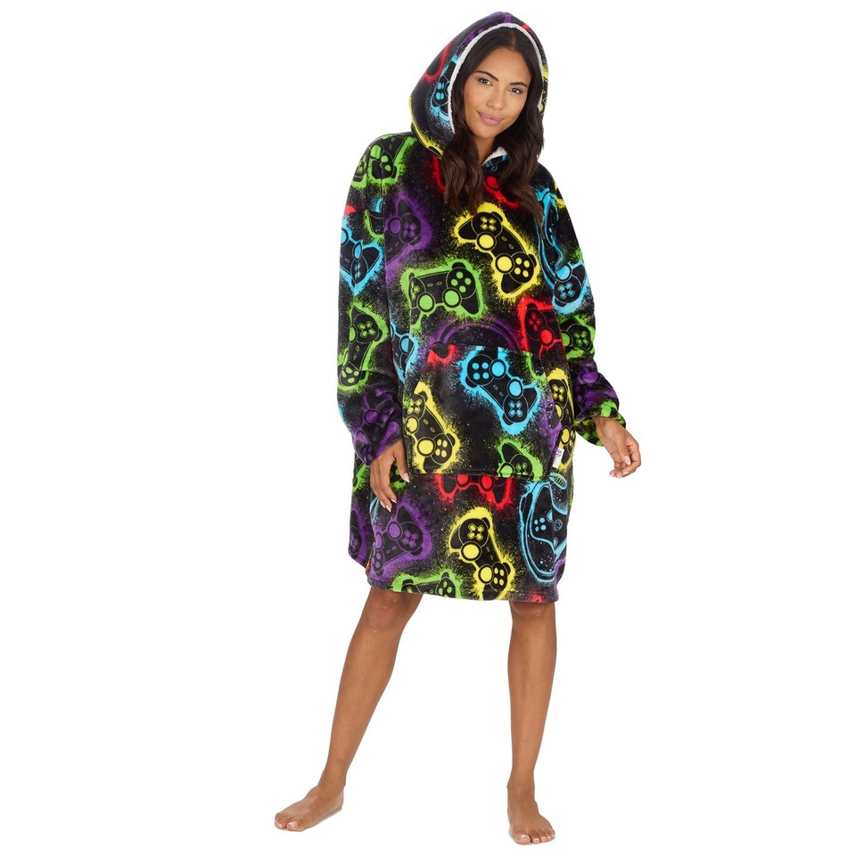 Mens Womens Oversized Hoodie Fleece Hooded Blanket Adult Gaming Gamer ...