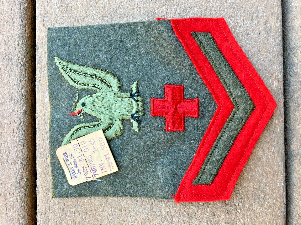 WWII Navy Corpsman Patch Petty Officer 3rd Class Serving w/Marines USMC ...