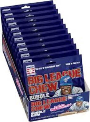 BIG LEAGUE CHEW BUBBLE GUM BLUE RASPBERRY 60G X 12 PACK | eBay Australia