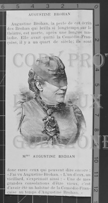 AUGUSTINE BROHAN COMEDIE FRANCAISE document print 1893 | eBay