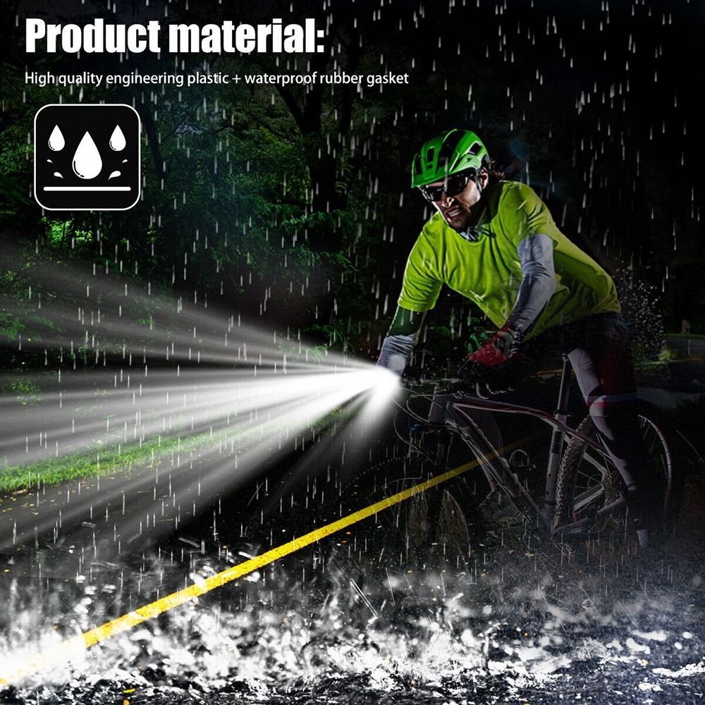 Bike Waterproof Bicycle Headlight Tail Lights LED Bike Light Front Rear ...