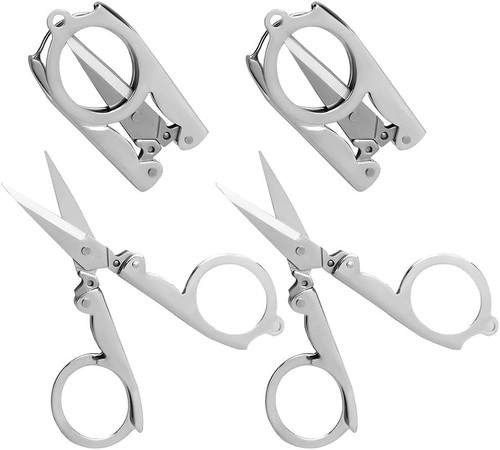 Folding Scissors, 4Pcs Stainless Steel Small Scissors Pocket Portable 4 ...