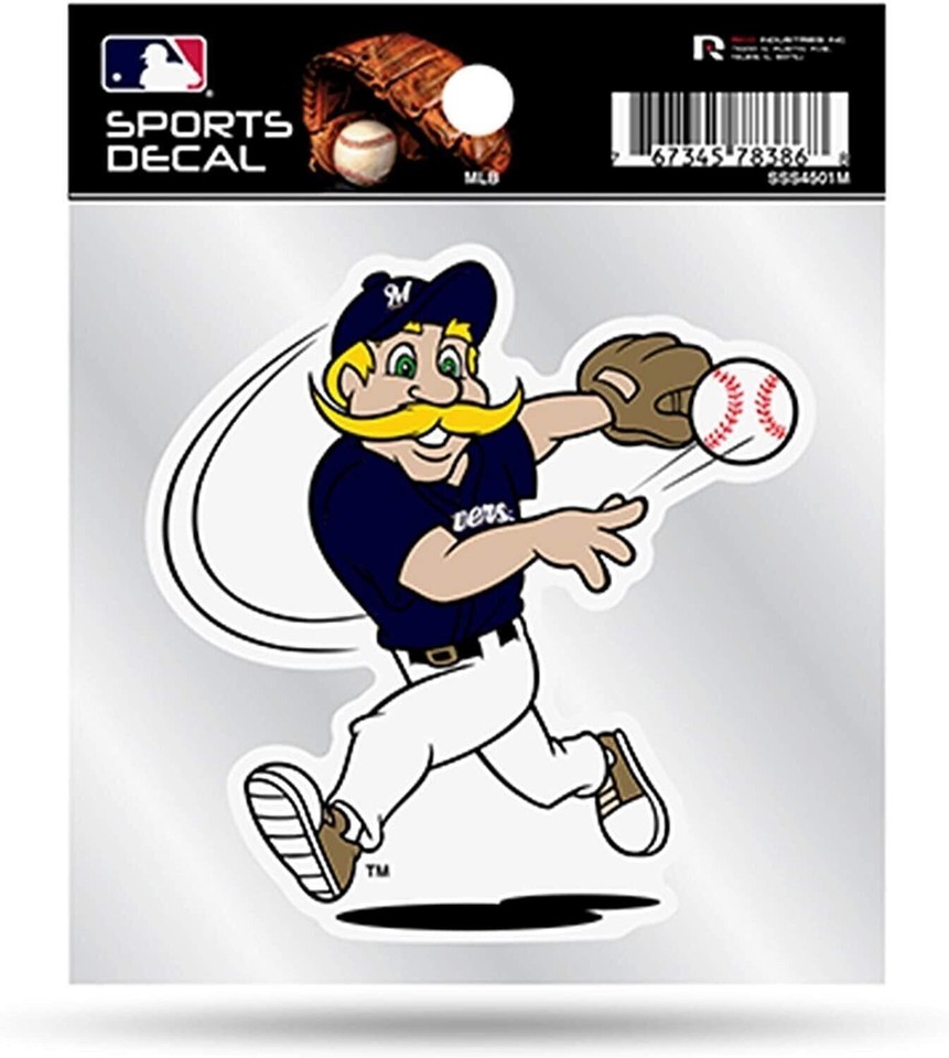 Milwaukee Brewers Mascot Logo Premium 4x4 Decal with Clear Backing Flat ...