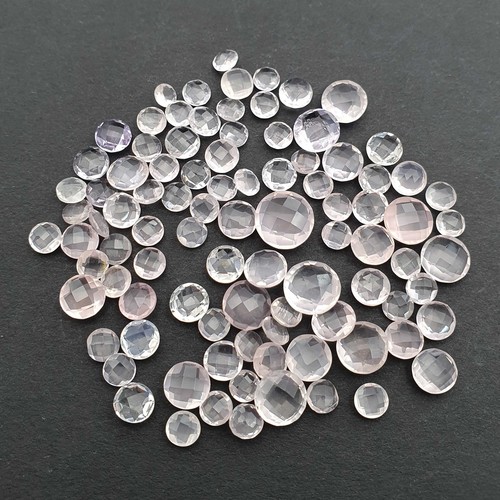 Natural Rose Quartz Round Briolette Cut Loose Gemstone Lot 91 Pcs 5-10 ...