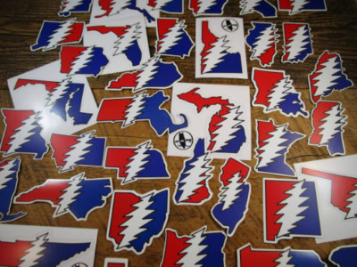 Stealie State stickers. Bolt Stickers. Pick your state! | eBay