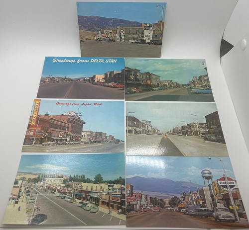 Lot of 5 Main Street View Postcards Montana Utah PA and Wisconsin 1950 ...