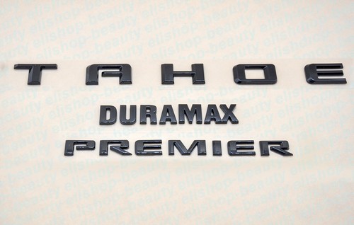 3PCS 2021+ Chevrolet Tahoe Gloss Black Rear Tahoe PREMIER Duramax ...