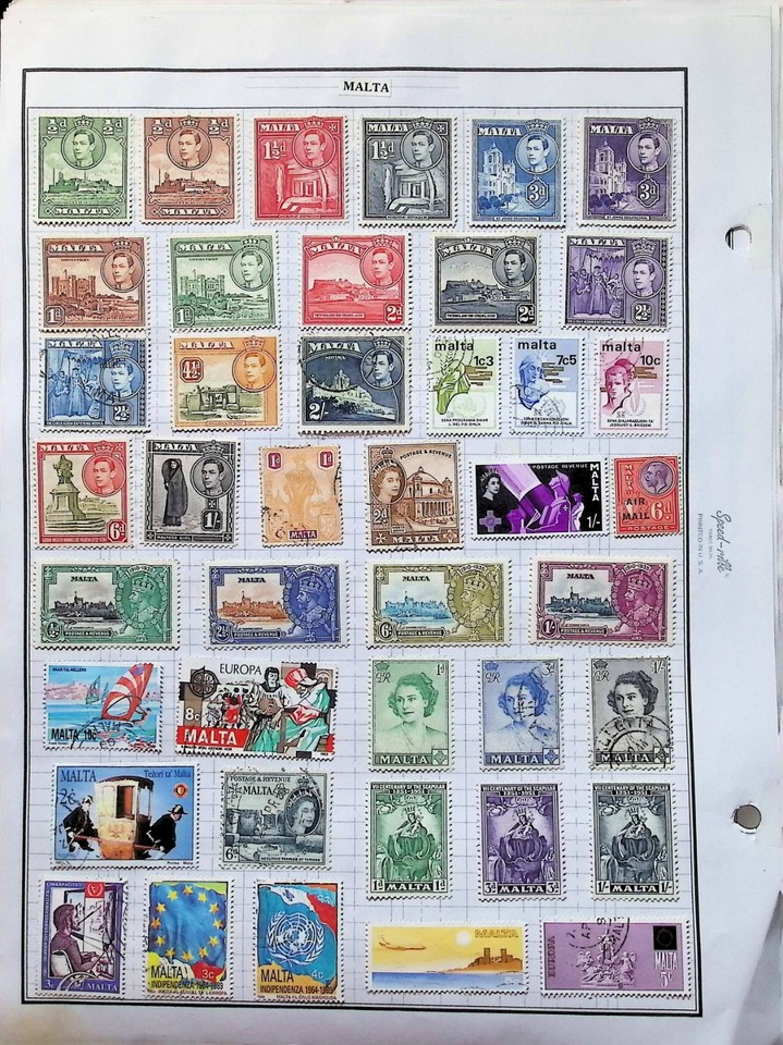 Malta Collection On Album Pages 100s Of Stamps Mixed Periods | eBay