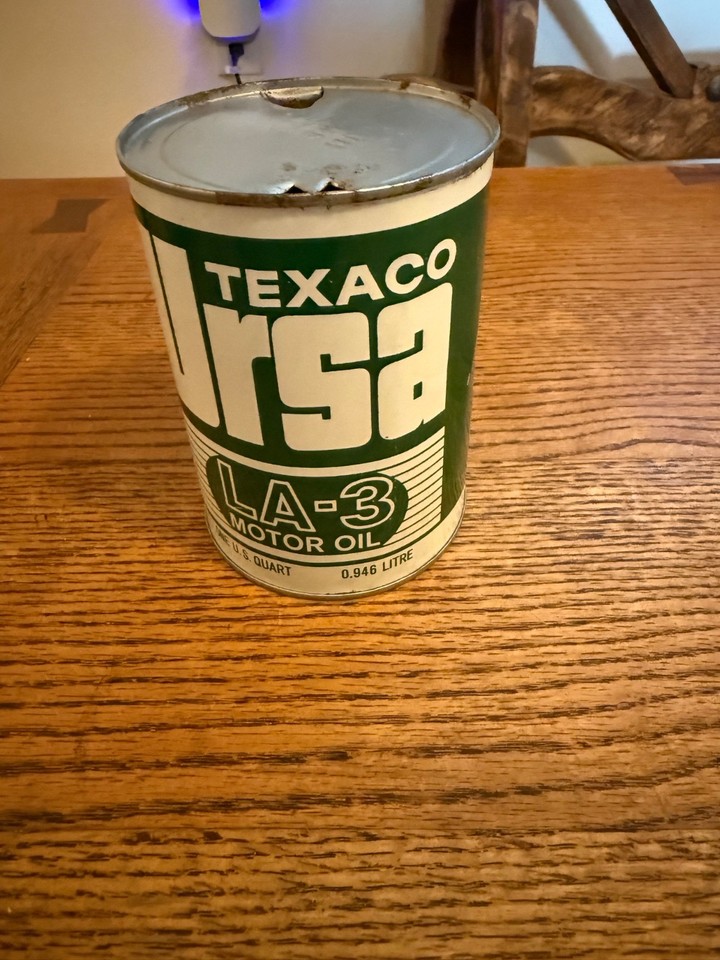 VINTAGE TEXACO URSA LA-3 MOTOR OIL 1 QUART METAL MOTOR OIL CAN SAE 30 ...