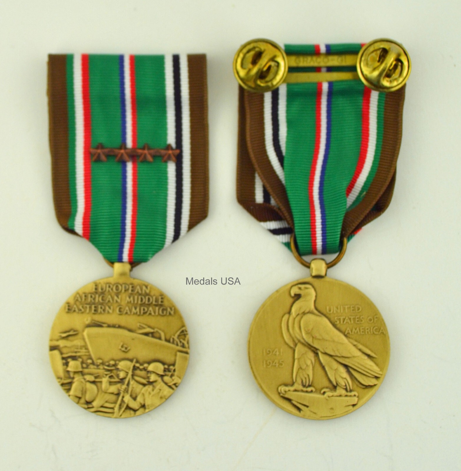 European African Middle Eastern Campaign Medal with 4 Campaign Stars ...