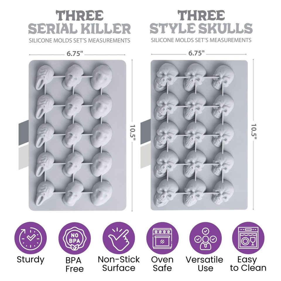 ShapedIceMolds Horror Movie Character Molds – Halloween Silicone Molds ...