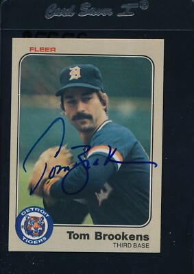 1983 Fleer #327 Tom Brookens Tigers Signed Auto *27779 | eBay