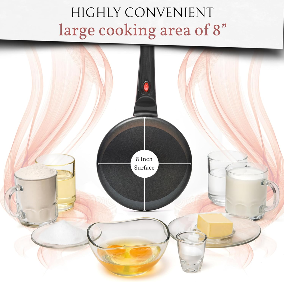 Moss & Stone Electric Crepe Maker With Auto Power Off, Portable Crepe ...