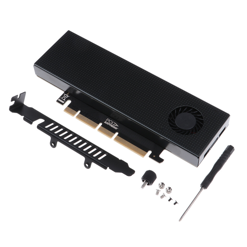 Cooler Heatsinks with Fan Dual M2 SSD NVME /SATA to x4 Adapter Card ...