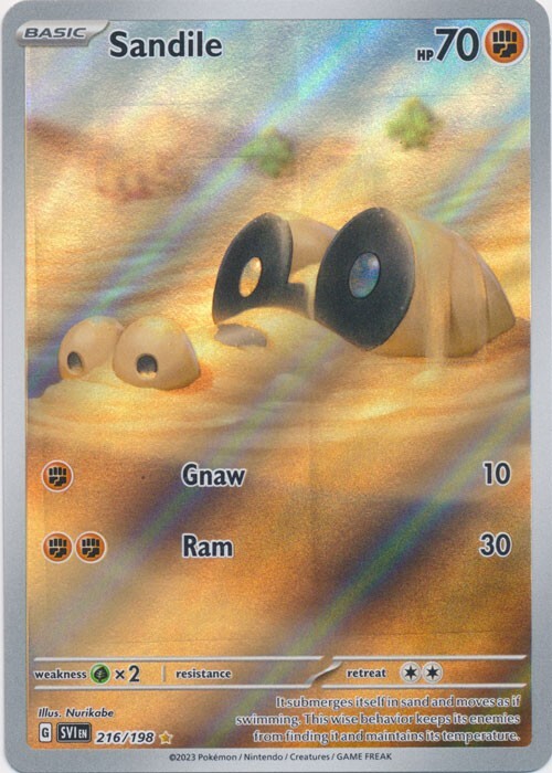 Sandile 216/198 Illustration Rare Scarlet & Violet Base Set Pokemon TCG ...