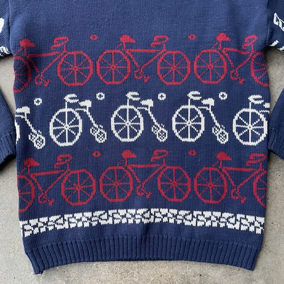 Vtg Jantzen Novelty Sweater Bicycles Pullover Acrylic Size Small Knit ...