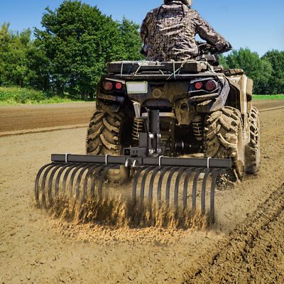 ATV/UTV Landscape Rake for Removing Rocks Grass Clumps & Debris Heavy ...