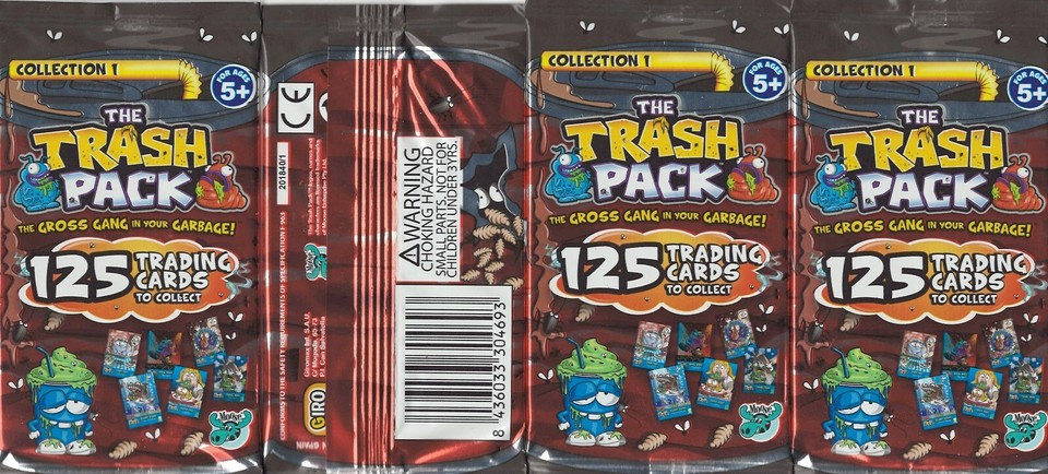 The Trash Pack Collection Series 1 Trading Card 4 Pack Booster Lot Set ...