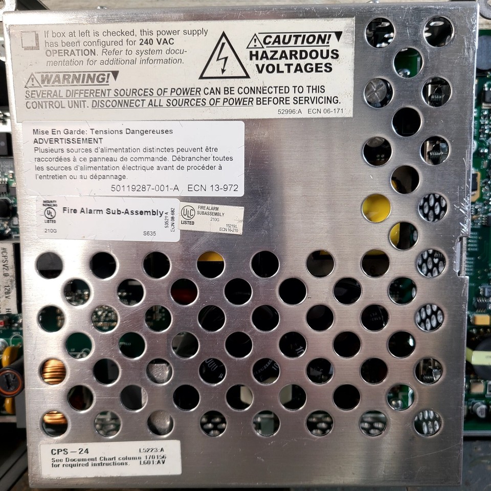 NOTIFIER CPU2-640 WITH CPS-24 POWER SUPPLY FUNCTIONAL PRE-OWNED WITHOUT ...