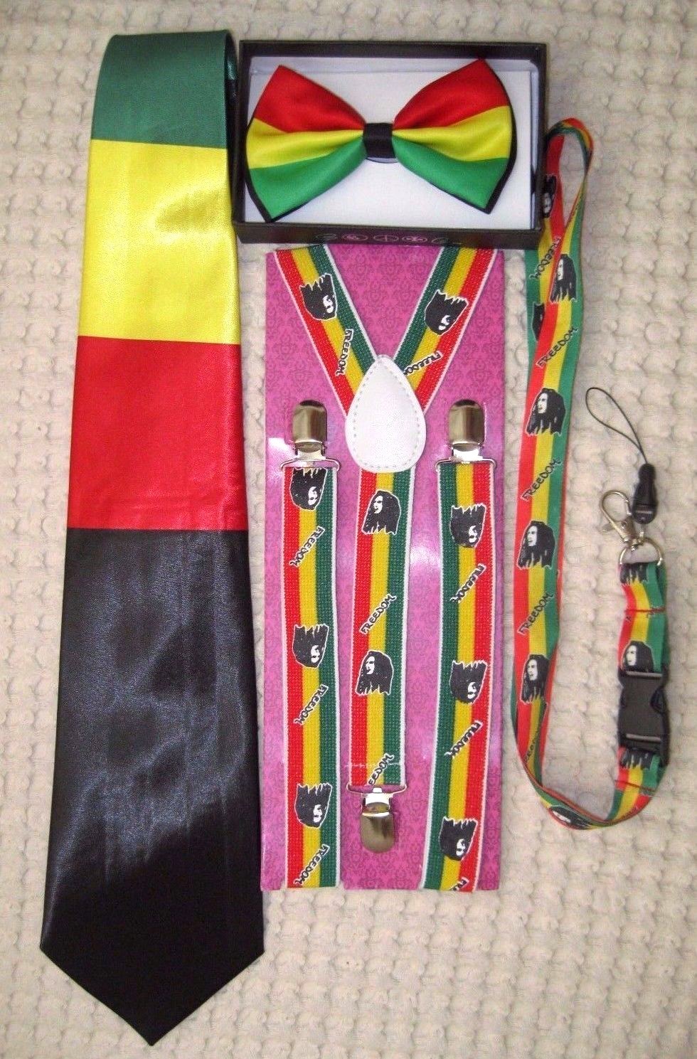 Rasta Stripes Bow Tie,Rasta NeckTie,Rasta Stripes Suspenders&Rasta ...