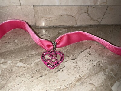 BARBIE THEMED PINK HEART JEWELED CHOKER | eBay