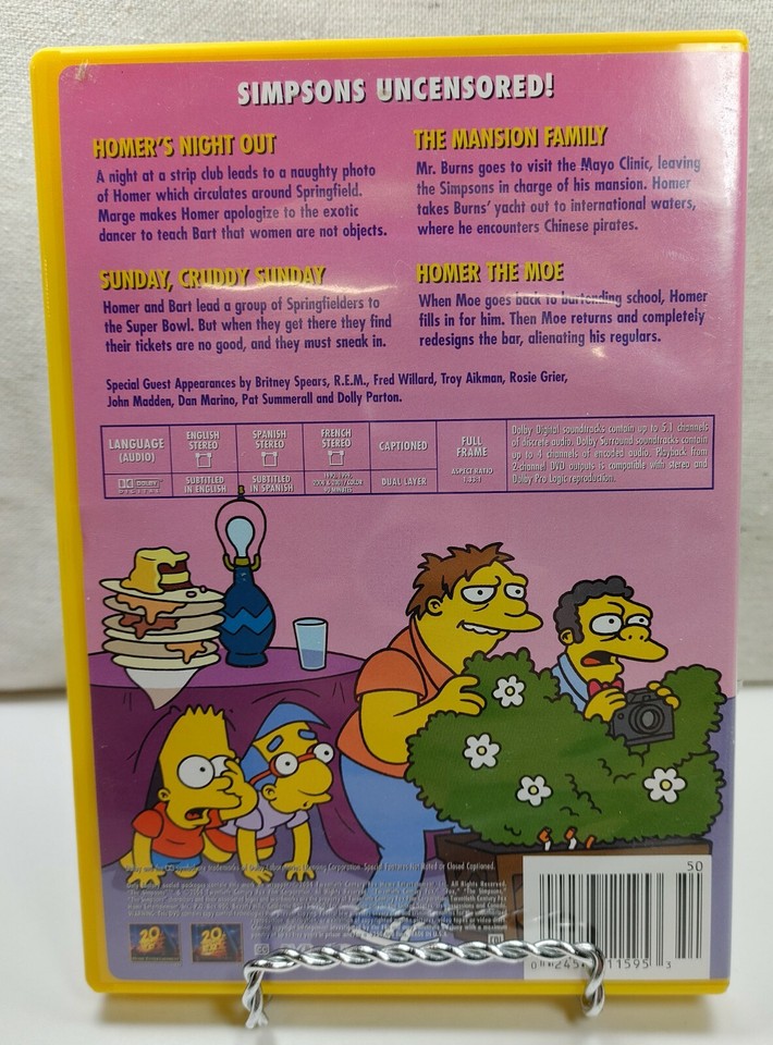 The Simpsons Gone Wild DVD 2004 Uncensored Dolby Digital Sound Homer ...
