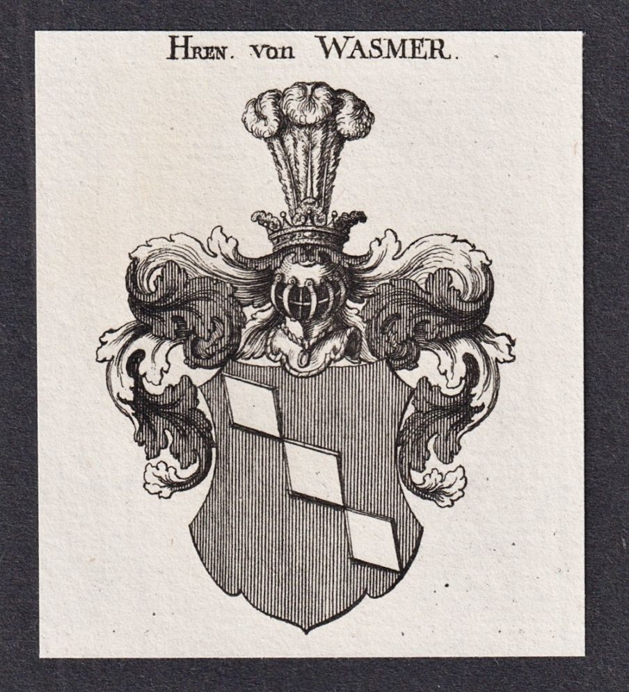 Wasmer Blason Écusson Noblesse Héraldiques Gravure Sur Cuivre 1820 | eBay