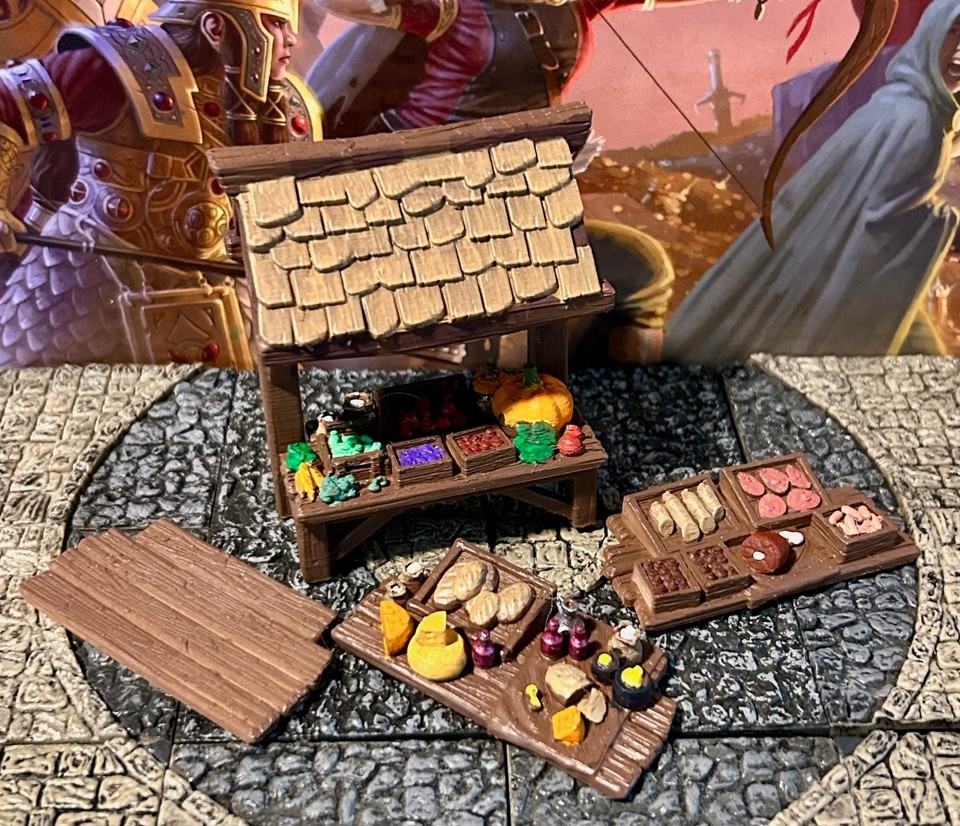 Merchant Market 5 pc Stall miniature Dungeons & Dragons D&D painted ...