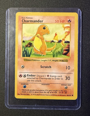 Charmander Pokemon Card 46/102 Original 1995 Base Set Super Rare | eBay