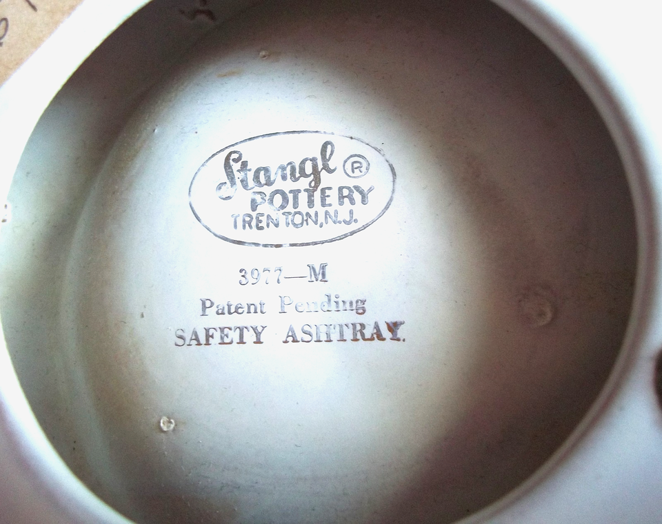 Stangl Pottery "Safety Ashtray" #3977-M, Brushed Aqua gold - Cigarette ...
