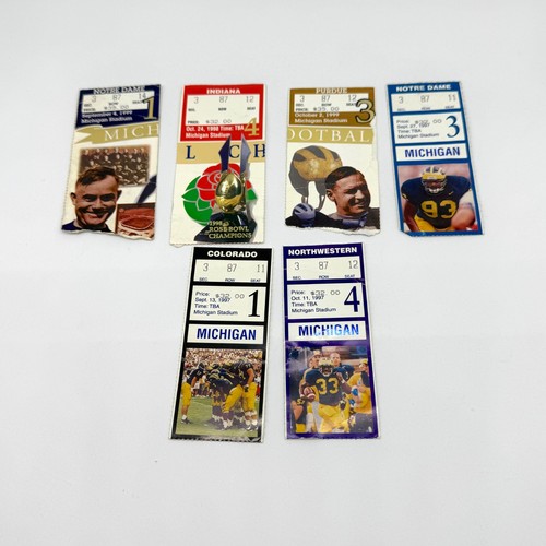 University Michigan Wolverines Football Ticket Stubs Lot (6) 1997-1999 ...