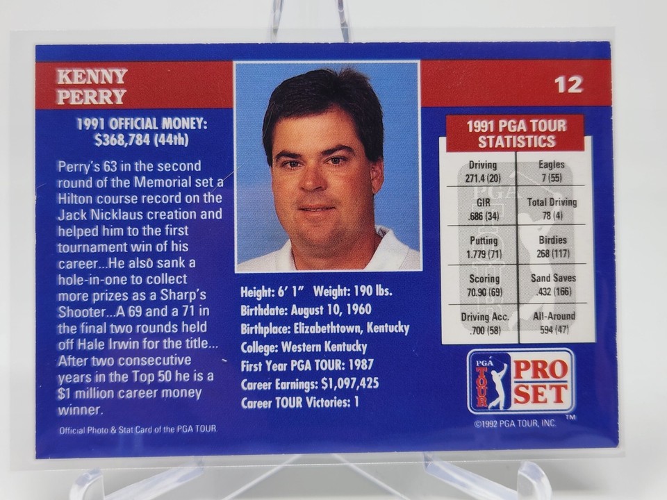 1992 Pro Set PGA Tour #12 Kenny Perry Signed Auto COA BUF | eBay