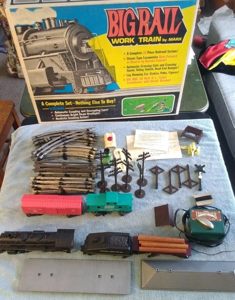 Marx Big Rail Work Train Set VTG Made In USA | eBay