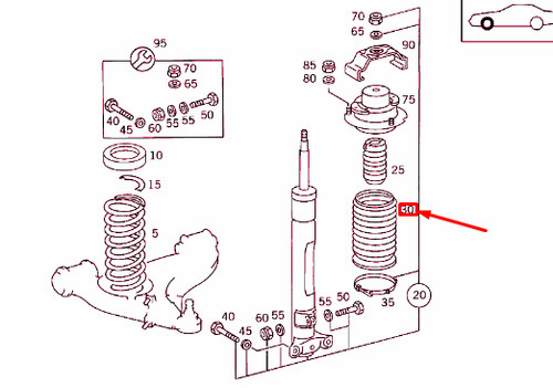 NEW MB SL R129 FRONT SHOCK ABSORBER PROTECTION BOOT A1293230192 OEM NO ...