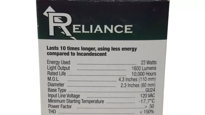 10 Pack of Reliance 23W GU24 CFL Spiral Light Bulbs 2700K 23W = 100W ...