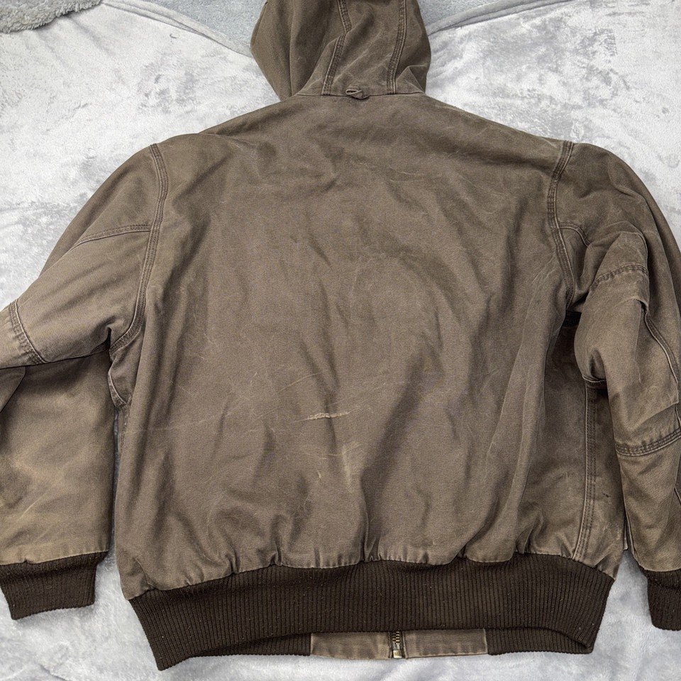 BIG SMITH Jacket Men's large, regular Brown Heavy Hooded Cotton Canvas ...