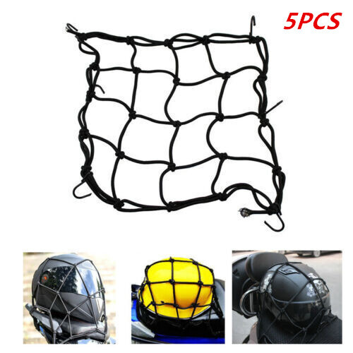 5Pcs Cargo Net Motorcycle Helmet Mesh Luggage Tie Down Adjustable ...