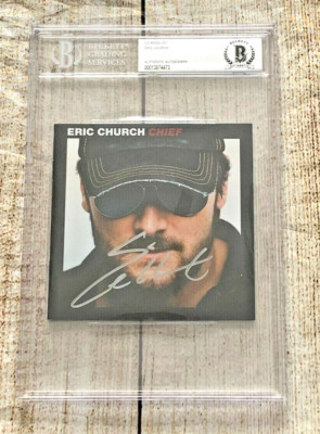 ERIC CHURCH Signed CD Booklet CHIEF Autograph BECKETT Authenticated BAS ...
