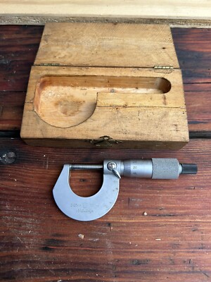 MITUTOYO METRIC MICROMETER IN WOODEN BOX, MADE IN JAPAN | eBay