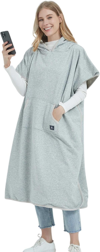 ® EMF Adult Hooded Poncho GREY - Radiation Blanket, Wearable Faraday ...