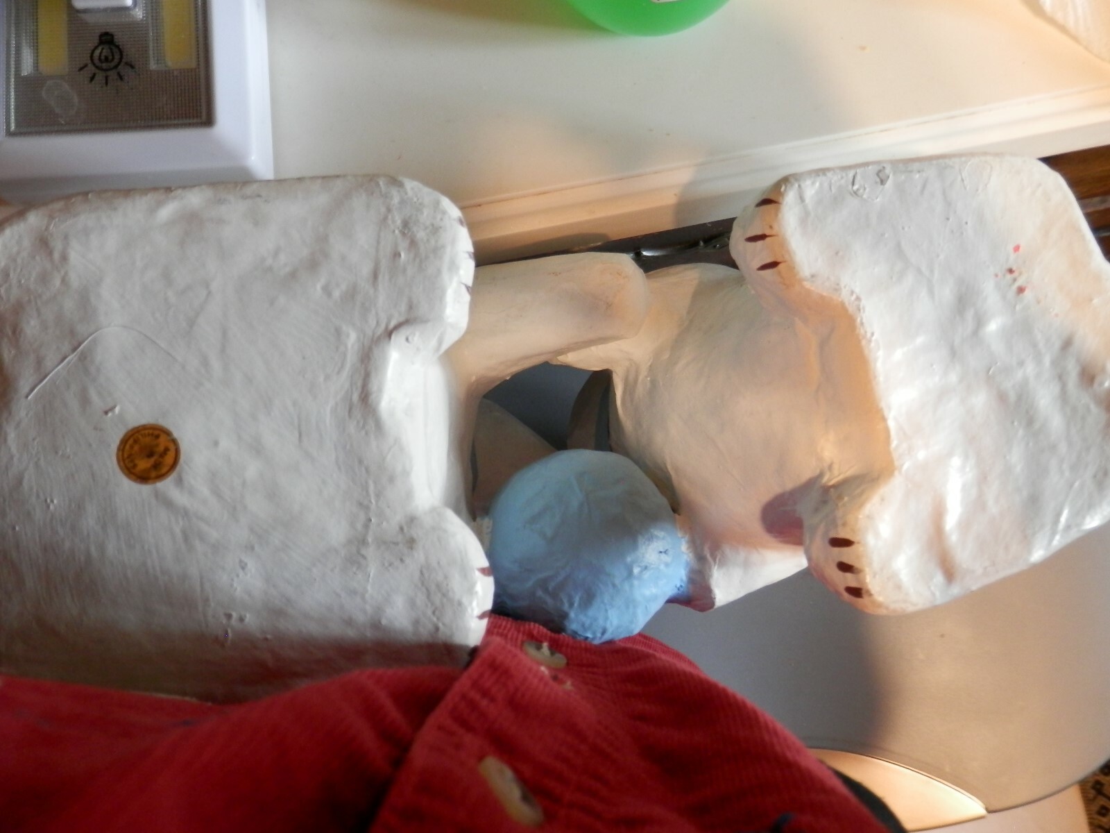 PRIMITIVE 12 IN HIGH AND 12 1/2 IN LONG 2 PAPIER MACHE BUNNIES WITH ...