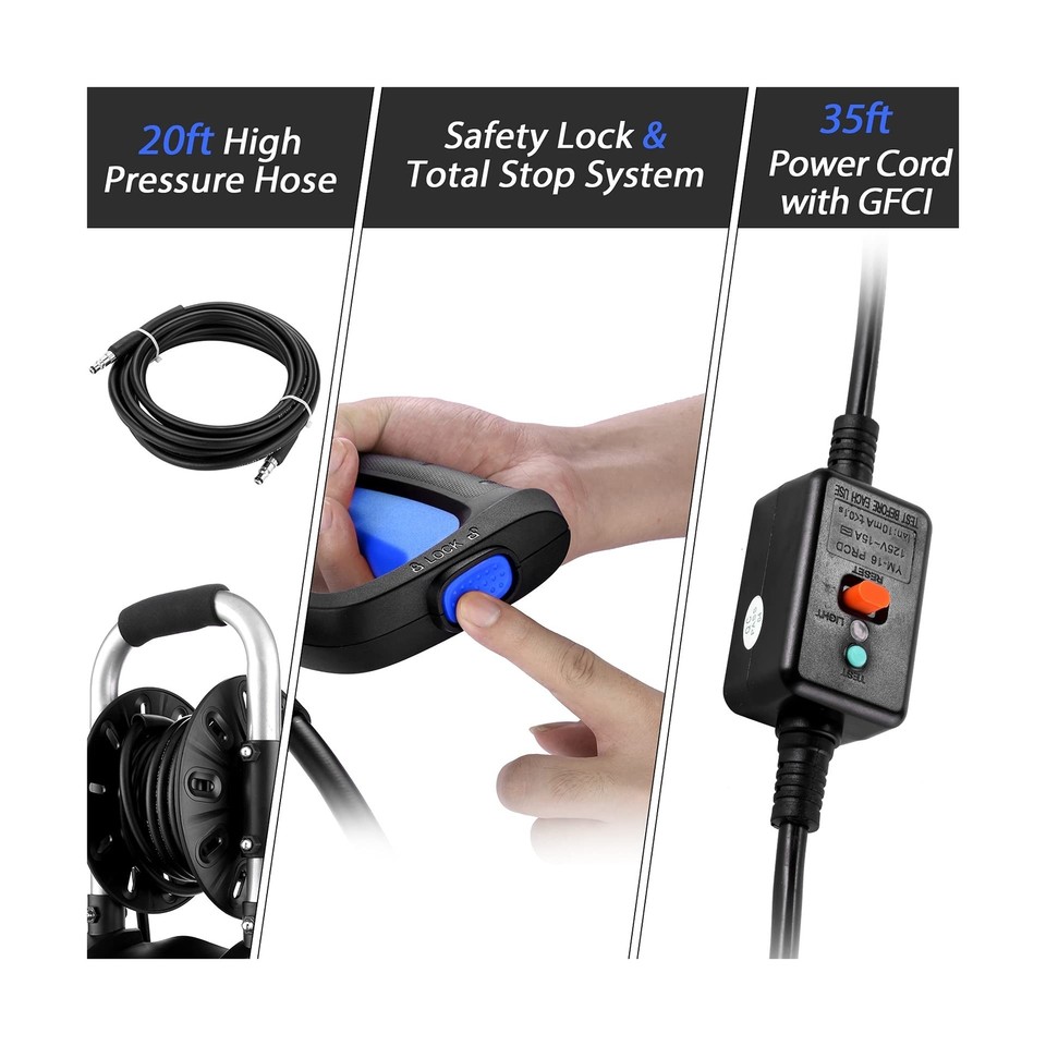 3800 PSI Electric Pressure Washer- 4.0 GPM High Power Machine with 4-in ...